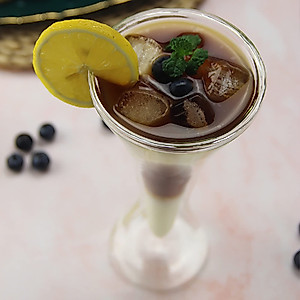 Unique Martini Glasses Set of 2, Fancy Stemless Clear Double Wall Insulated Cocktail Glass, Personalized Fun Gift for Martini Lovers