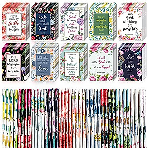 CHENGU 50 Pack Christian Notebooks Prayer Journals Small Pocket Bible Journal Gratitude Journal for Women Men Bible Notebook Scripture Inspirational Notepads for Office School Home (Novel Style)