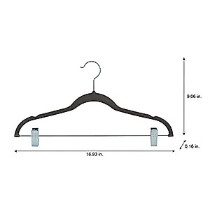 Laura Ashley 12 Pack Velvet Hangers with Clips | Durable | Plush Velvet | Slim | Closet Organization | Grey | 12pack | Suit | Pants | Blouse | Closet Organization