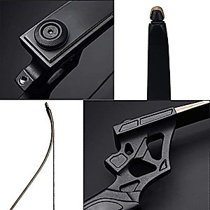 SinoArt Falcon 60" Takedown Hunting Recurve Bow Metal Riser 30 35 40 45 50 55 60 65 70 Lbs Black/Camo Right Handed(60 LBs)