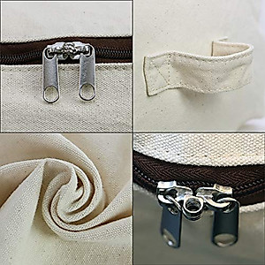 2PCS Canvas Storage Bag, 12OZ Thick Soft Breathable Closet Organizer for Beddings, Comforters, Pillows, Blankets, Clothes, 25.6×18.5×8.7inch, Beige