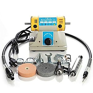 JIAN YA NA Jewelry Rock Polishing Buffer Machine 110V 350W TM-2 Bench Lathe Polisher