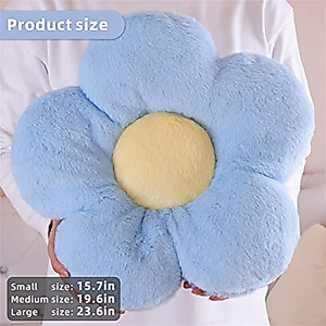 AZCHEN Flower Pillow Cushion Decorative Throw Pillow Chair Flower Pillow Plush Floor Pillow (15.7 in, Brown White)