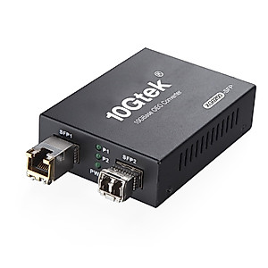 10GbE SFP+ Media Converter, Fiber to 10G Copper UTP Ethernet Media Converter, with a 10GBase-T Reach 30 Meters Transceiver and a SFP+ SR Module (300m, MMF, 850nm)