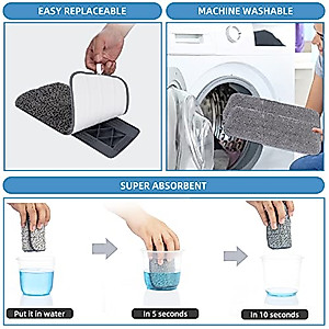 Spray Mops for Floor Cleaning Microfiber Floor Mop with 3 Washable Pads 1 Holder 1 Scraper Wet Dry Floor Cleaner 360 Degree Spin Dust Mop Hardwood Floor Mop