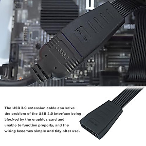 COMeap (2-Pack) USB 3.0 Header Extension Cable, Small Mini USB 3.0 19/20 Pin Internal Adapter for Motherboard 5.9-inch (15cm)