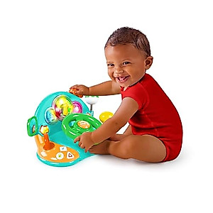 Bright Starts Lights and Colors Driver Toy Steering Wheel with Car Sounds for Pretend Play - Green, 6 Months and up