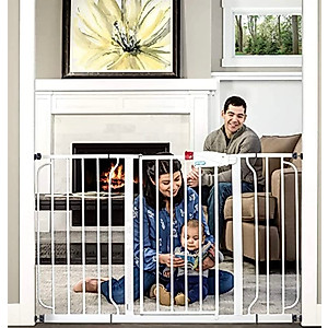 Regalo Easy Step 49-Inch Extra Wide Baby Gate, Includes 4-Inch and 12-Inch Extension Kit, Pressure Mount Kit and 4 Pack of Wall Mount Kit, 4 Count (Pack of 1)