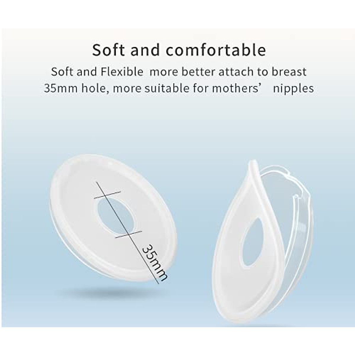 Chargenyang Breast Shells Nursing Cups Milk Saver Protect Sore Nipples for Breastfeeding Collect Breastmilk Leaks for Nursing Moms Soft and Flexible Silicone Material Reusable, 2-Pack