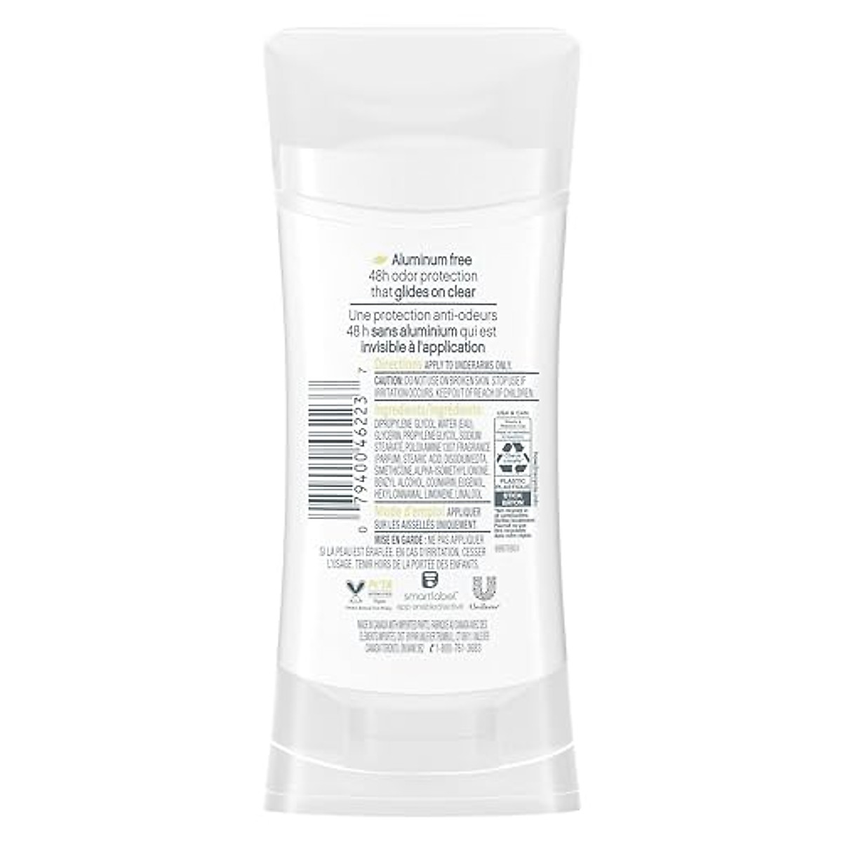 Dove Aluminum Free Deodorant for Women 24-Hour Odor Protection, Coconut and Pink Jasmine, 7.8 Oz, 3 Count