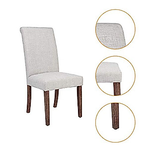 CangLong Classic Upholstered Accent Single Pack Dining-Chair Side Chair Kitchen Room Chair, Grey