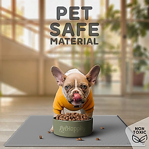 Dog Food Mat - 28x18” Large Silicone Stove Top Protector, Silicone Pet Food Mat, Raised Edges Dog Mat for Food and Water Prevent Spill, Waterproof Cat Food Mat Protect Floors, Easy Clean Dog Bowl Mat