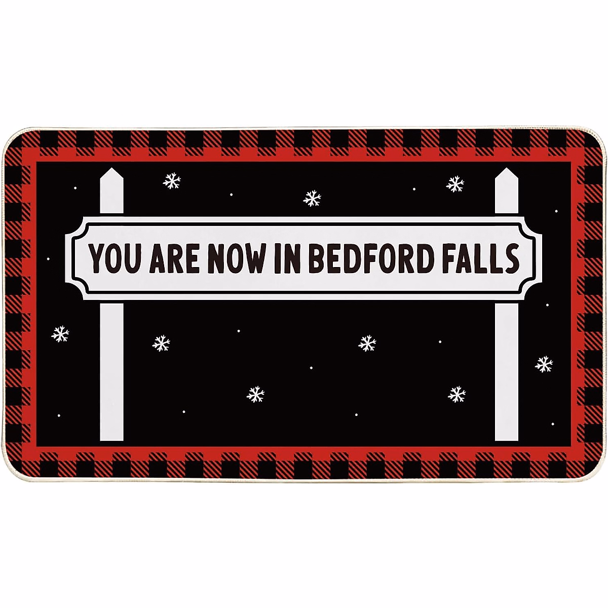 It's A Wonderful Life Gift, You are Now in Bedford Falls Sign, It's A Wonderful Life Movie Merchandise Decorations, Funny Christmas Door Welcome Mat
