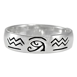 Moonlight Mysteries Silver Eye of Horus Ra Udjat Egyptian Ring for men or women (available 4-15) sz 8