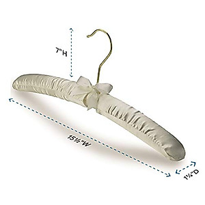 Florida Brands Padded Clothing Fabric Hangers for Women Clothing - Ivory, Set of 12 Premium Coat Hangers for Closet, Bride Hanger for Wedding Dress, Sweater Hangers