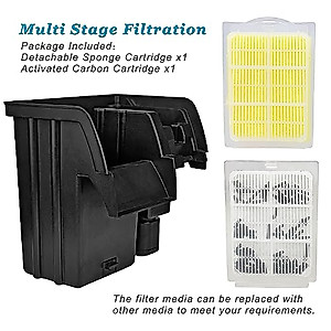 DOMICA Power Aquarium Filter for 20 to 50 Gallon Fish Tank, 210GPH 8W Adjustable Flow, Hang On Back External Tank Filter