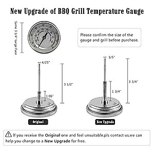 BBQ Grill Temperature Gauge Waterproof Large Face for Kamado Grill Joe Barbecue Charcoal Grill Stainless Steel 150-900°F Cooking Thermometer for Oven Wood Stove Accessories Tool Set Up Easy (White)