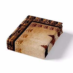 Feelyou Kids Bear Comforter Set Rustic Cabin Country Bedding Set Twin Size for Boys Girls Teens Rust Bear Comforter Wild Animal Brown Duvet Set with 1 Pillow Case