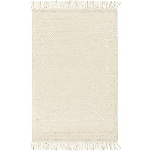 Mark&Day Area Rugs, 5x7 Staveley Bohemian/Global Beige Area Rug, Cream/White Carpet for Living Room, Bedroom or Kitchen (5' x 7'6")