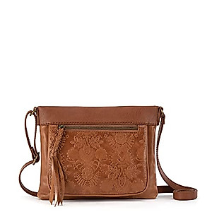 The Sak womens Sak Sanibel Leather Mini Crossbody, Tobacco Floral Embossed Ii, One Size US