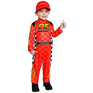 Spirit Halloween Toddler Cars Lightning McQueen Pit Crew Costume - 2T