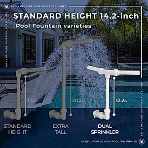 Inground Pool Fountain | Water Sprinkler Pond Swimming Jet Cascade Waterfall Cooling Aerator Accessories Attachment Decorative Sprayer Spout Fall Nozzle Kids Outdoor (Dual Jet)