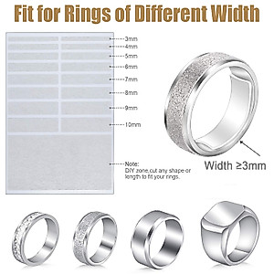 Blulu Ring Size Adjuster Loose Rings Adjuster Invisible Ring Sizer with Clean Cloth for Wide Ring Fixing, 5 Sheets (85 Pieces Totally)