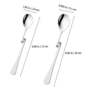 OSALADI 4pcs Espresso Spoon Stainless Steel Jam Honey Spoon Coffee Stir Spoon Milk Mixing Spoons Teaspoon Hanging Cup Dessert Tea Stirring Spoons with Curved Handle
