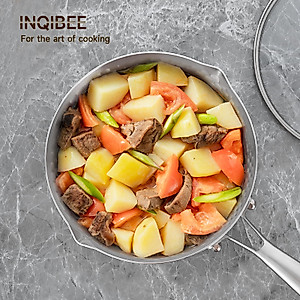 INQIBEE 1.5-2.5 QT Tri-ply Stainless Steel Saucepan Set of 2,lnduction Cooking Sauce Pots with Lids,Heavy Duty,Dishwasher and Oven Safe.