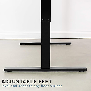 VIVO Electric Stand Up Desk Frame for 40 to 75 inch Table Tops, Frame Only, Single Motor Ergonomic Standing Height Adjustable Base with Memory Controller, Black, DESK-EV00B