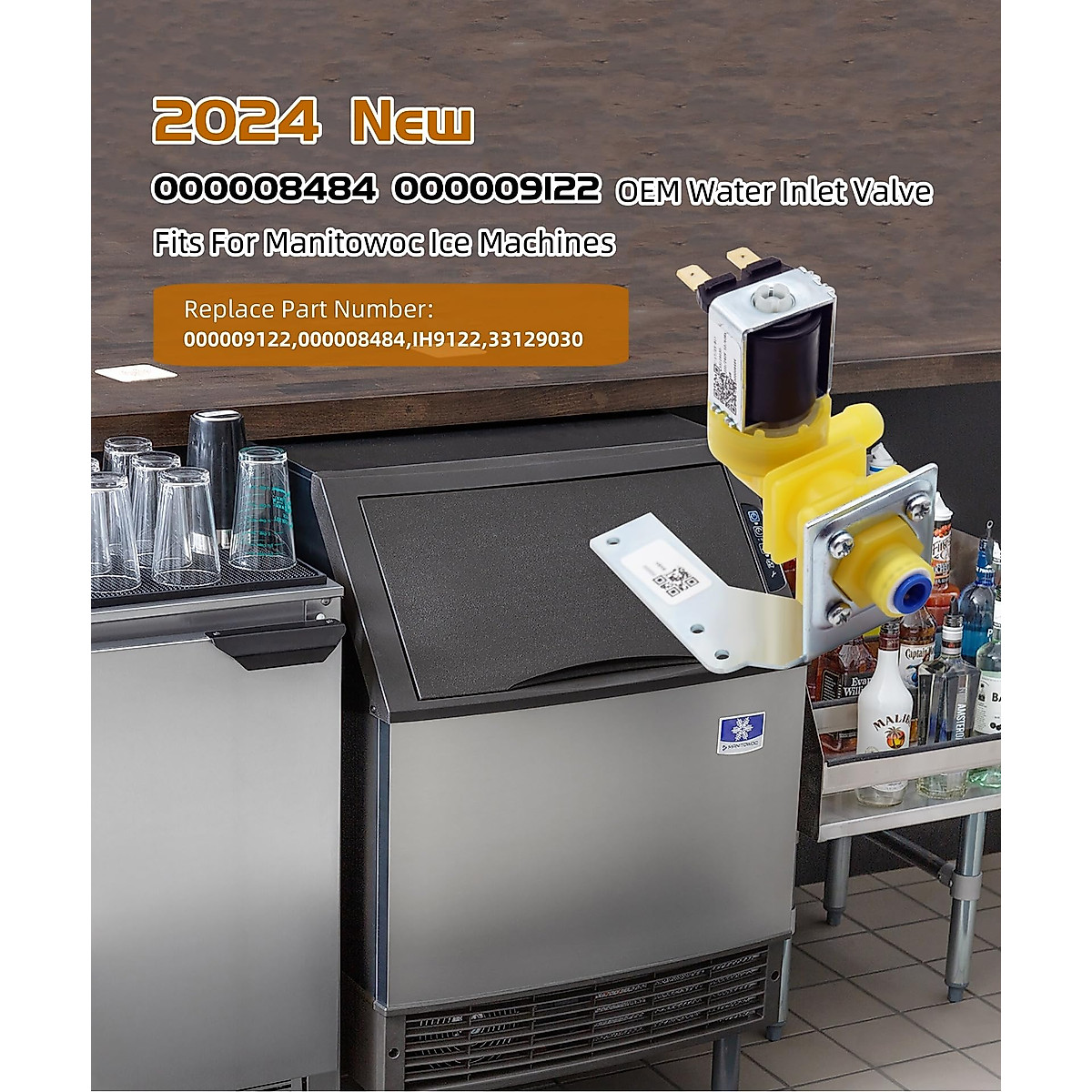 2024 New 000008484 33129030 000009122 IH9122 OEM Water Inlet Valve Fits For Manitowoc Ice Machines,220/240V 50/60Hz 6W-2 year warranty