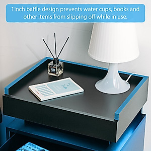 HOMMPA 06 WB-BL Nightstand, 1 Pcs, Black W/Side