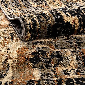 Unique Loom Saturn Collection Area Rug - Aura (Octagon 3' 3" x 3' 3", Blue/Black)