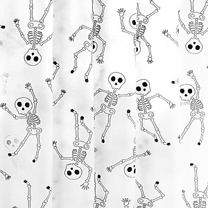 MR FIVE Large Size 20" x 28" Black Skeleton Tissue Paper Bulk,Black Halloween Skeleton Pattern Tissue Paper for Gift Bags Black Skull Tissue Paper for Halloween Party,30 Sheets (Black)
