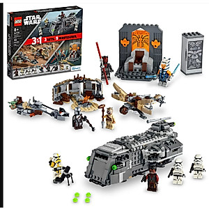 LEGO Star Wars Galactic Adventures 66708, 3-in-1 Building Toy Gift Set: The Mandalorian Trouble on Tatoonie and Imperial Armored Marauder and Clone Wars Duel on Mandalore