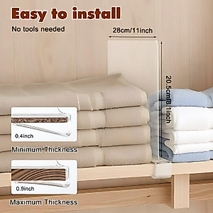 Lemecima 6 Pack Clear Acrylic Shelf Dividers, Closets Shelf and Closet Separator for Organization in Bedroom, Kitchen and Office Shelves