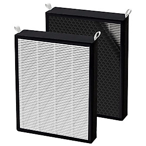 2 Pack True HEPA/Carbon Filters Replacement Compatible with NUWAVE OxyPure Large Area Smart Air Cleaner Purifier Models 47001, 47002, 47003, 47004, 47005, and 47006., Activated Carbon + HEPA Combo