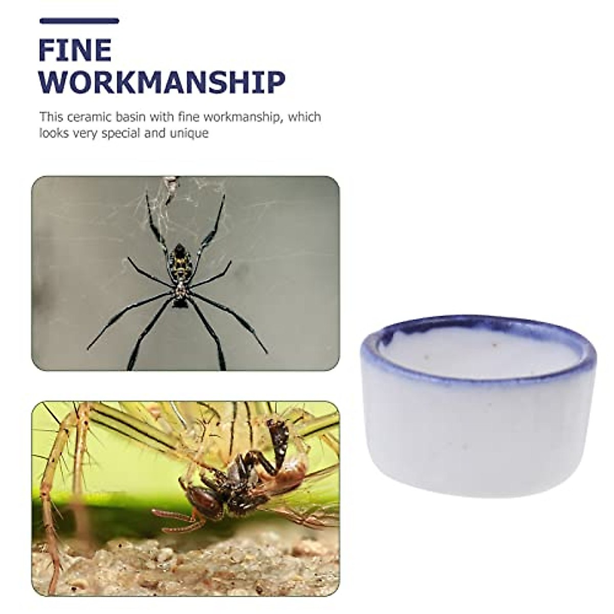 Ipetboom 12pcs Reptile Food Dish Bowl, Worm Dish Ceramic Pet Bowls Terrarium Bowls Reptile Water Sink for Leopard Gecko Bearded Dragon Tank Accessories, 2x2x1cm