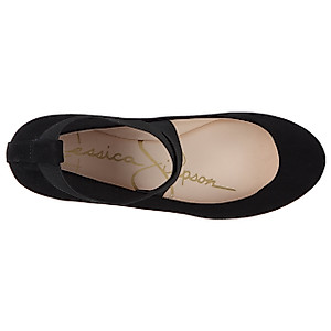 Jessica Simpson Women's Mandayss Ballet Flat, Black Micro Suede, 9