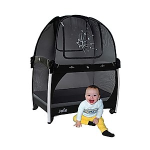 Aussie Cot Net Crib Tent Fits a Pack n Play - Portable Travel Tent to Keep Baby from Climbing Out - Black Crib Netting Helps Settle Baby to Sleep Better and Longer