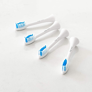 Sonic Clean Brush Replacement Heads Soft Dupont Bristles Four (4) Pack Electric Toothbrush Heads (White)