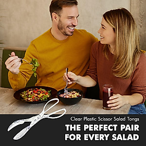 Chef Craft Premium Salad Scissor Tongs, 11 inches in length, Clear