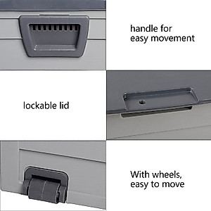 HomVent Outside Storage Box 75 Gallon Deck Boxes Outdoor waterproof Storage Container For Patio Cushions,Patio Furniture, Garden Tools and Pool Toys (Gray)