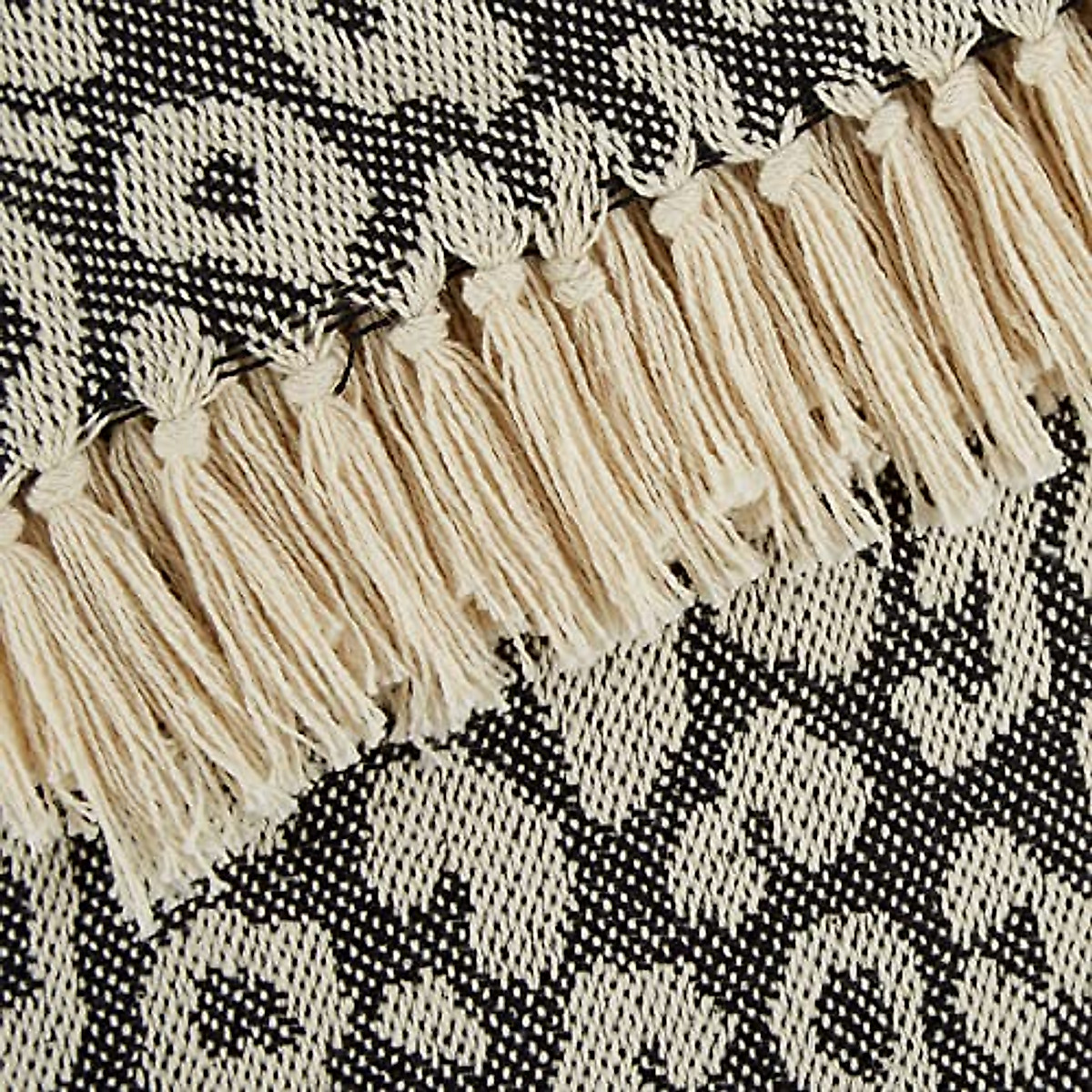 DII Bold Eclectic Leopard Woven Throw, 50x60, Black with White Spots