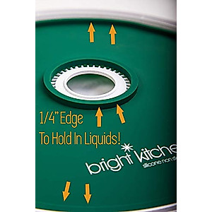 4 Fruit Leather Silicone Dehydrator Sheets with EDGES - NON-Toxic for Nesco Round Dehydrators Lip Mold Hold Batter Liquids Fruit Roll Up Fruit Leather Circle ReUsable Flexible Non Stick