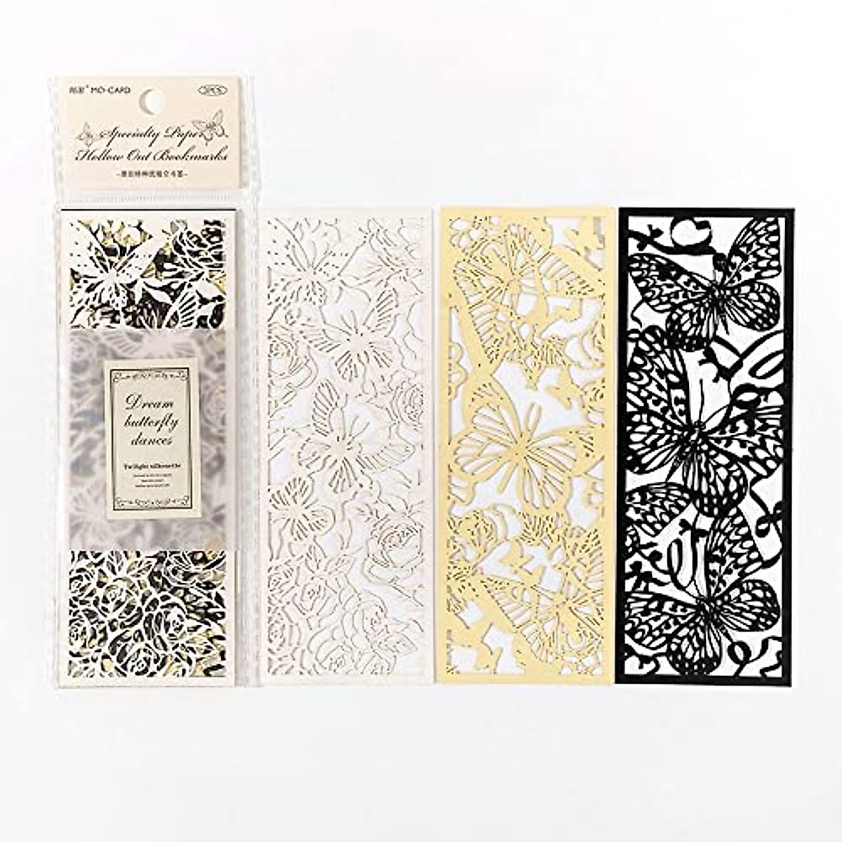 Creative Hollow Paper Bookmark, Chinese Retro Style Hollow Bookmark for Art Craft/DIY Photo Album/Notebook/Gifts/School Supplies(B)