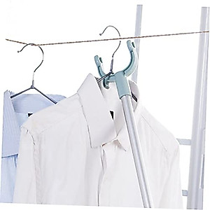 Alipis 3pcs Retractable Clothes Rail Outdoor Hanging Hooks Plastic Hanger Storage Hooks Extendable Reach Pole Retractable Clothesline Rod Telescoping Closet Pole Home Clothes Rod Green