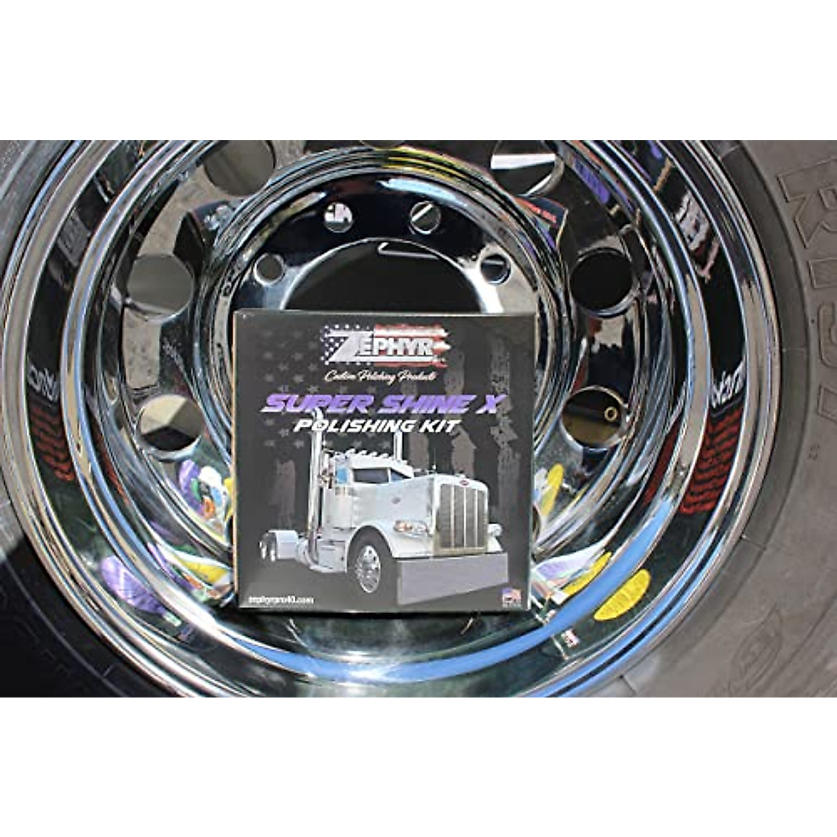 Zephyr Custom Polishing Products Super Shine X Aluminum Polishing Kit with Buffing Pads and Polishing Compound, for Big Rigs, Pontoons, and Aluminum Wheels