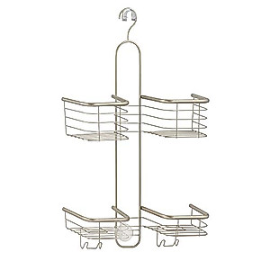 InterDesign Forma Hanging Shower Caddy – Bathroom Storage Shelves for Shampoo, Conditioner and Soap, Bronze