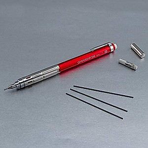 Pentel Arts GraphGear 300 Mechanical Pencil, (0.9mm) Thick line, 1-Pack, Red Barrel